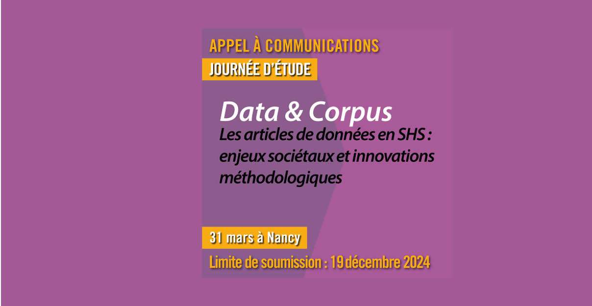 Data articles in SHS, societal issues and methodological innovations ...